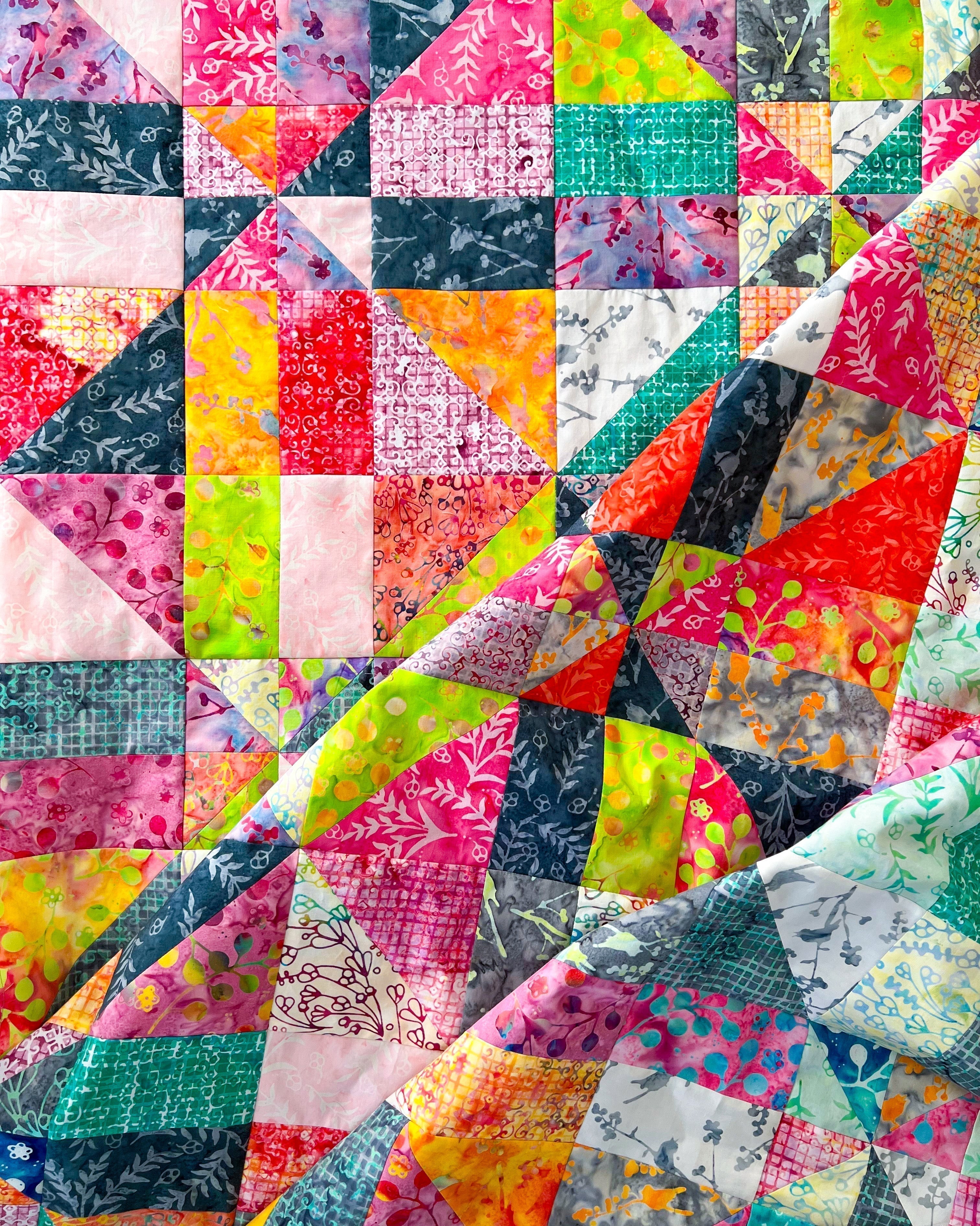 Scrappy Disappearing Pinwheel Quilt Block... Free Pattern – Kelly Renay